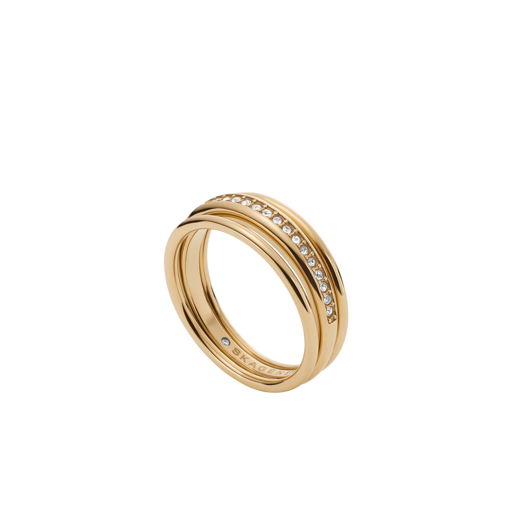 Skagen Women's Kariana Gold-Tone Stainless Steel Band Ring, Size 8 (Model: SKJ1615710)