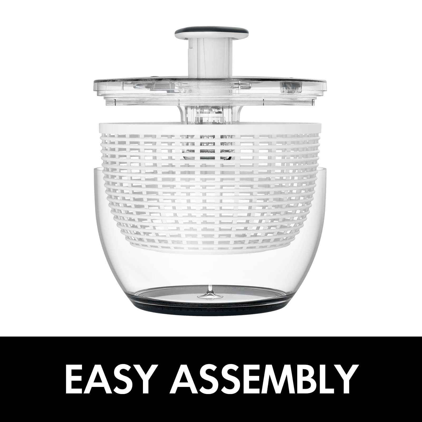 Smile mom Salad Spinner Large Lettuce Spinner Kitchen Gadgets, Large Salad Spinner Vegetable Washer, High Efficiency for Kitchen Washing & Drying Leafy Vegetables, One-Handed Easy Press 6.3 Qt White