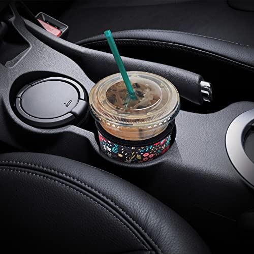 YR Reusable Neoprene Insulator Sleeve for Iced Coffee Cups, 3 Pack Coffee Coolies sleeves for Iced & Hot Drinks, Cold Beverage Cooler Compatible with Starbucks Dunkin Coffee and More
