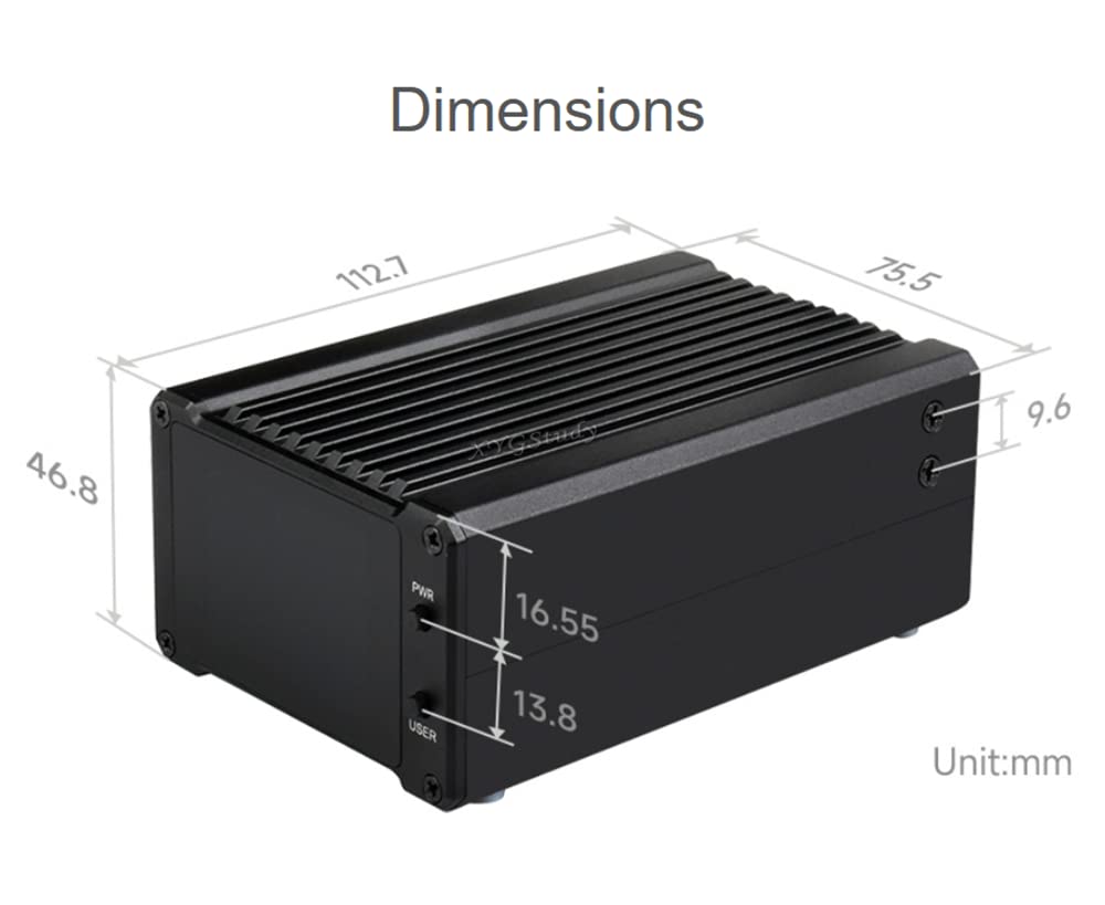 XYGStudy Network Attached Storage (NAS) All-in-One Mini-Computer for Raspberry Pi Compute Module 4, Personal Network Storage Server (CM4104008 Module Not Included) (CM4-NAS-Double-Deck)