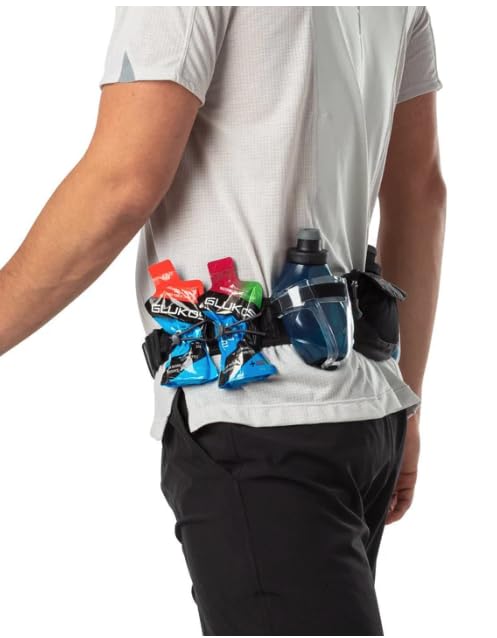 Nathan Hydration Insulated Running Belt Trail Mix Plus - Adjustable Running Belt – TrailMix Includes 2 Insulated Bottles/Flask – with Storage Pockets. Fits Most iPhones (One Size, Black)
