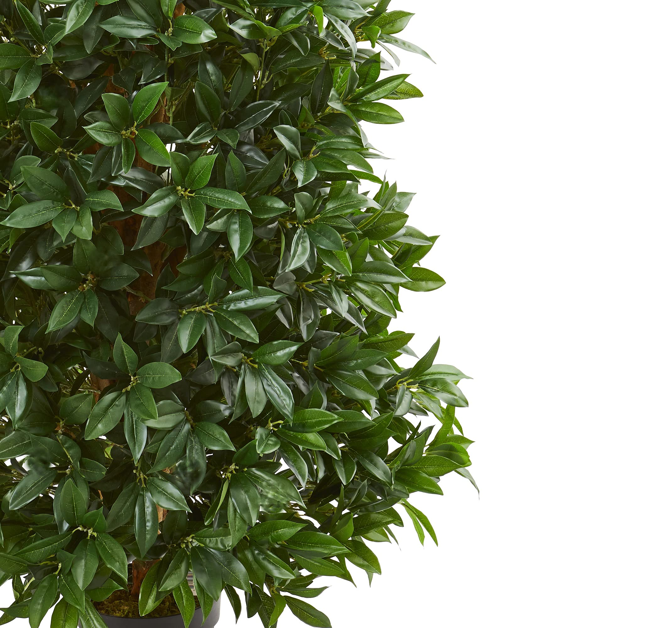 Nearly Natural 5-Ft. Bay Leaf Cone Topiary Artificial UV Resistant (Indoor/Outdoor) Silk Trees Green