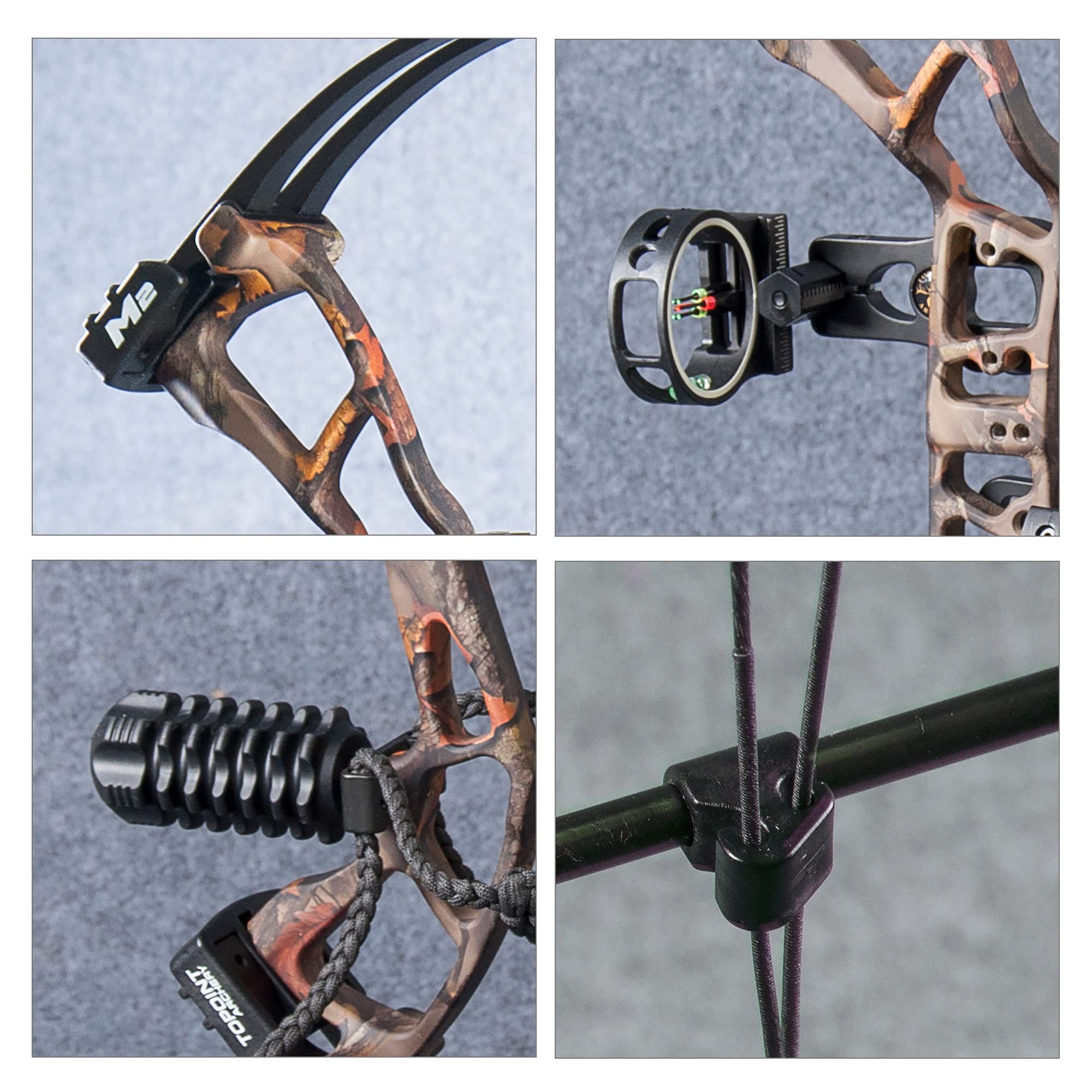 TOPOINT ARCHERY M2 Junior Compound Bow Set Beginners,Youth&Kids Bow Women Bow 17"-27" Draw Length,10-40Lbs Draw Weight,290fps IBO, Bow Only 2.54lbs,Lightweight Design (Muddy Girl with Carry Case)