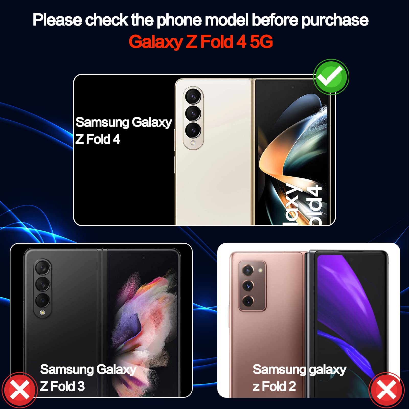 YWXTW 3 Pack for Samsung Galaxy Z Fold 4 Camera Lens Protector, 9H Tempered Glass, Anti Scratch, Ultra Thin, Case Friendly [Does Not Affect Night Shots]
