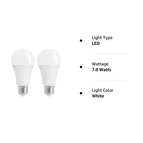 Motion Sensor Light Bulbs,7W (60-Watt Equivalent) E26 Motion Activated Dusk to Dawn Security Light Bulb Outdoor/Indoor for Front Door Porch Garage Basement Hallway Closet(Cold White 2 Pack)