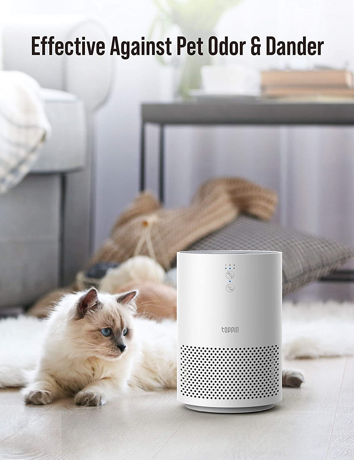 TOPPIN HEPA Air Purifiers for Home Bedroom and Air Filter Replacement TPAP002 1 Pack