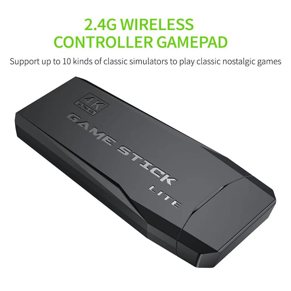 VIVEE Wireless Retro Game Console, 2.4G Wireless Controllers Plug & Play Video Game Stick Built-in 10000+ Games, 64G Mini Arcade Two-Person Game Console for TV, Gifts for Children/Adults