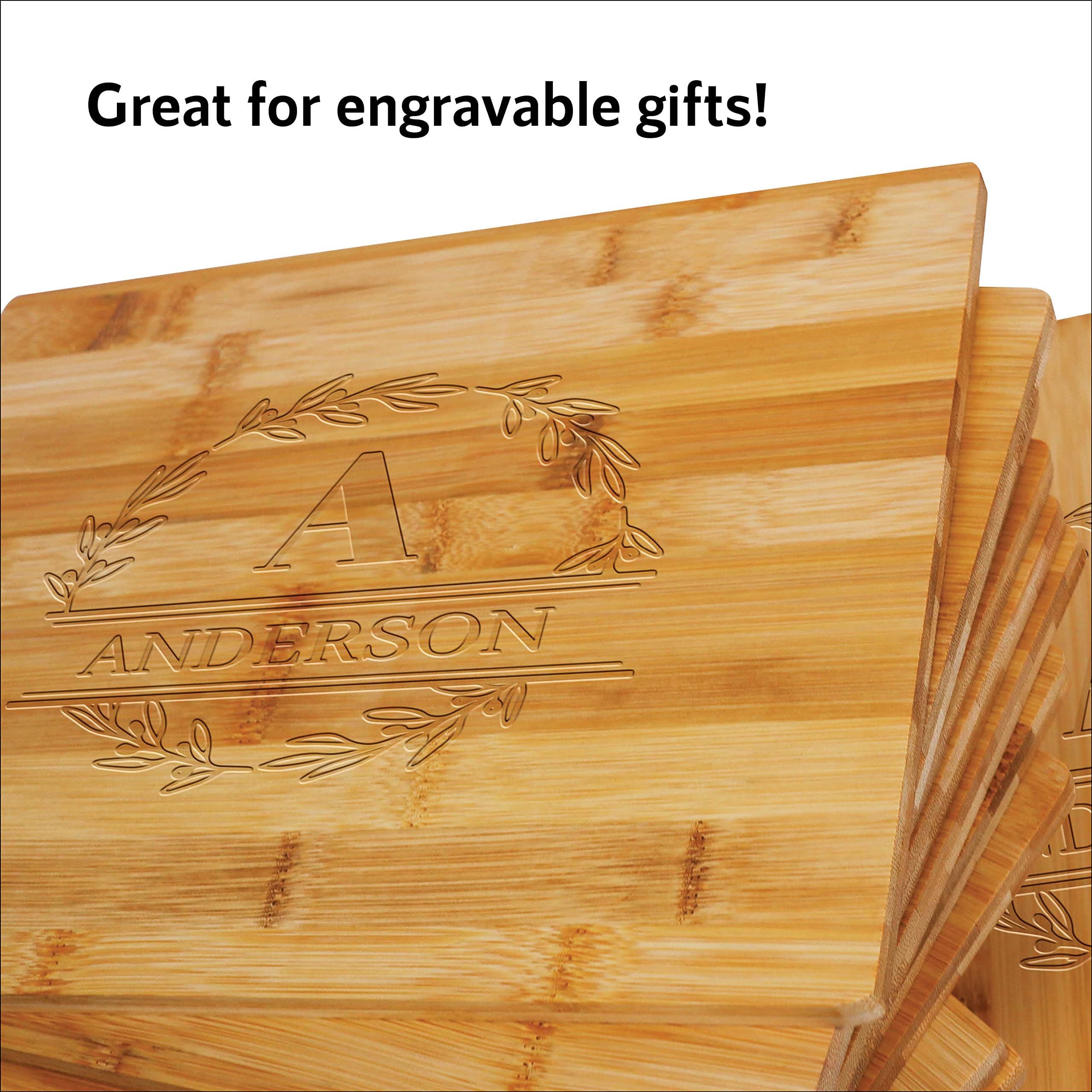 Set Of 18 Bulk Cutting Boards 12" x 9" x 0.35" - Premium Bamboo Wood Boards For Wholesale, Engraving, Kitchen And Dinning Copping Board, Sturdy & Easy To Maintain
