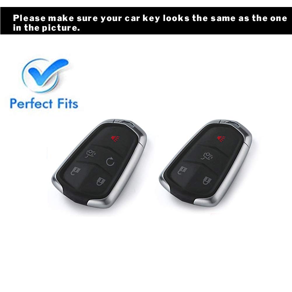 PGONE Car Key Case Key Shell Fob Key Cover Key Chain Lady Key Ring with Bling Rhinestones Diamond Crystals For Cadillac ATSL XT5 CT6 XTS XT4 ATS