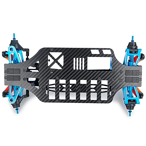 VLIZO Metal &Carbon Fiber &Plastic Wheel Rims Shock Absorbers Frame Compatible with Tamiya TT01 1/10 RC Remote Control Drift Car Parts