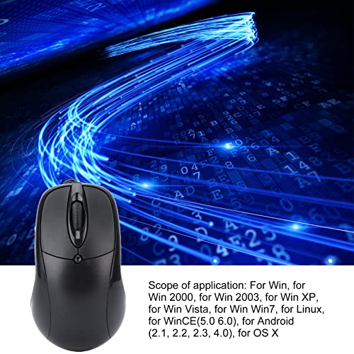 Wired USB Mouse, 3-Buttons, 1200 DPI, Compatible with Windows PC, Notebook, Laptop,for Windows/2000/2003/XP/Vista/7/Linux/WinCE(5.0 6.0)/for Android (2.1, 2.2, 2.3, 4.0)/for Mac