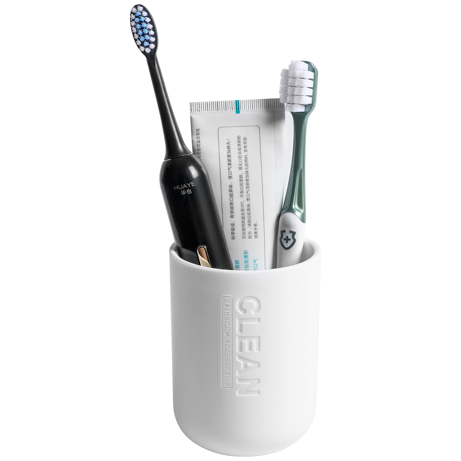 Toothbrush Holders Thick Electric Toothbrush Cup Storage Organizer Holder for Bathroom Countertop - Toothpaste, Floss, Razo, Beauty Accessories, Toiletries Dispensers, White