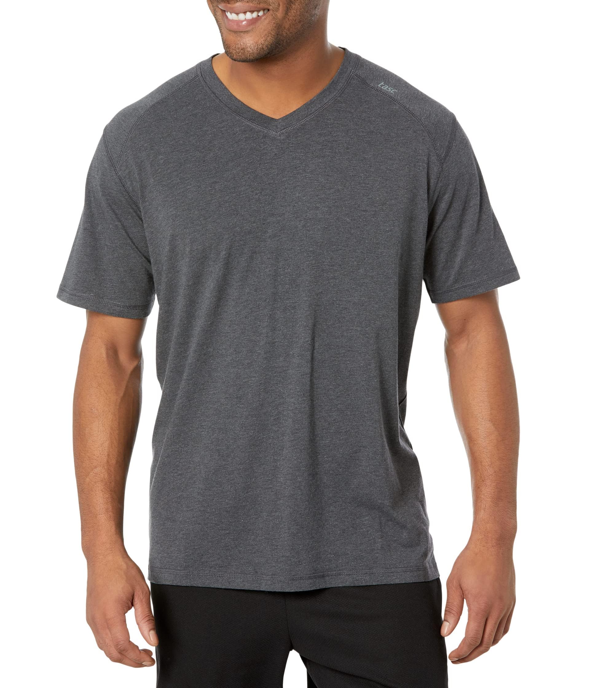 tasc Performance Carrollton V-Neck Tee Iron Heather MD