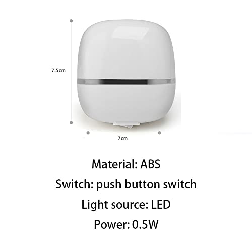 Nightlight,Push Button Switch, White Light, 0.5W, 220V, Modern and Simple, Suitable for Scenes Such As Babies, Children, Children's Rooms, Corridors, Etc. (1 Pack)