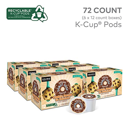 The Original Donut Shop Cookie Dough So Delicious, Keurig Single Serve K-Cup Pods, Flavored Coffee, 72 Count (6 Packs of 12)