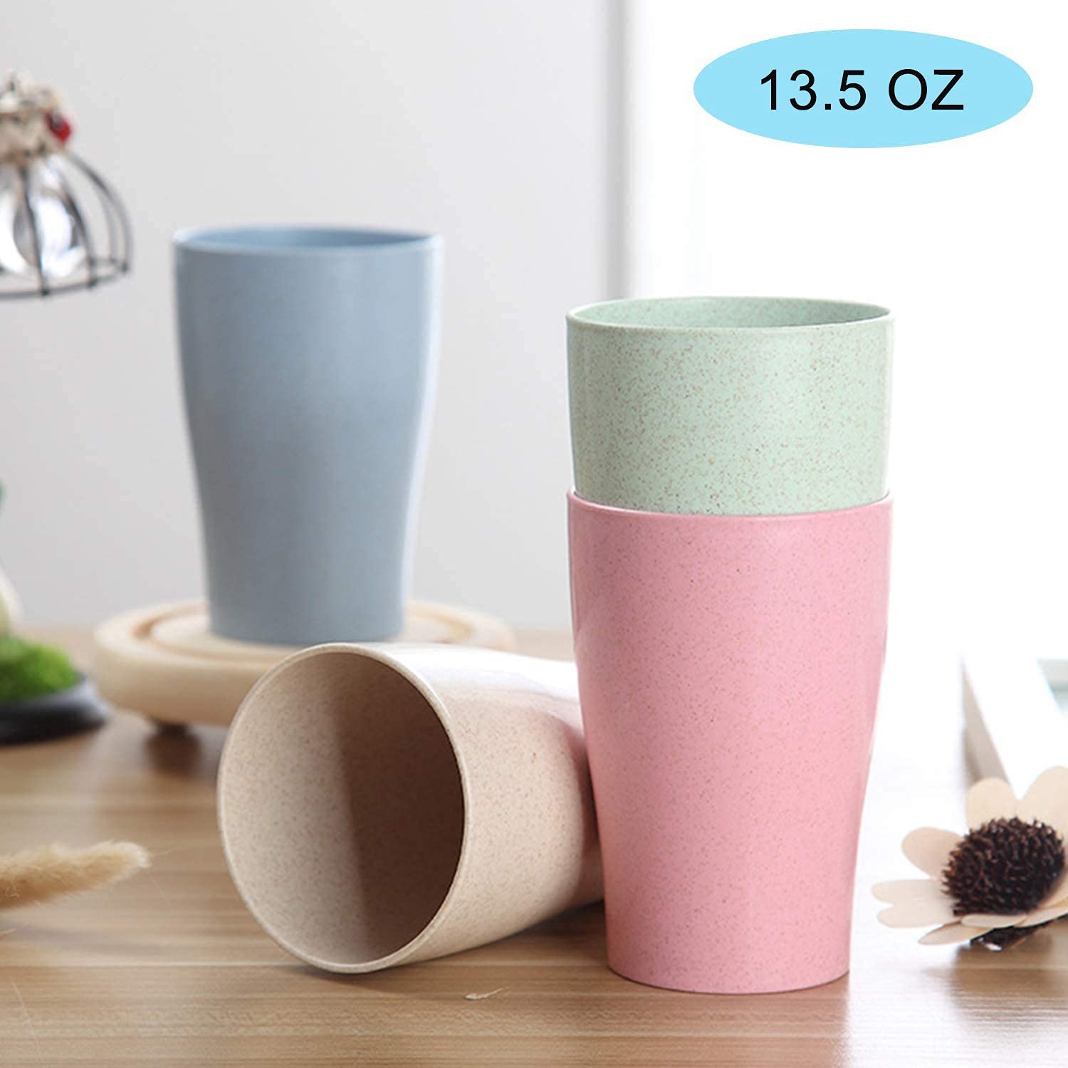 Shopwithgreen Unbreakable Wheat Straw Plates, Bowls, Cups Set, Microwave & Dishwasher Safe