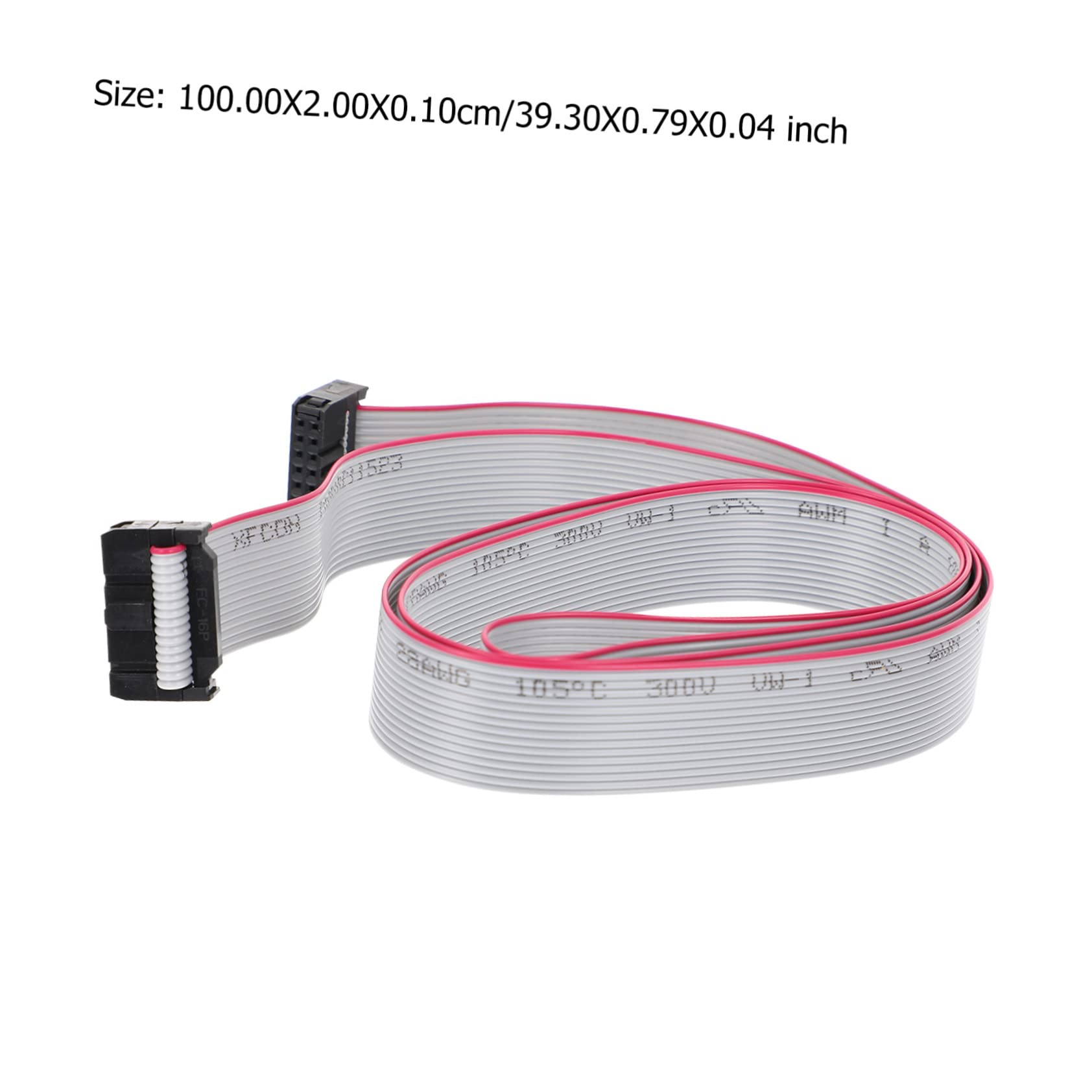 VILLCASE 8 pcs Cable IDC 16 Pin Connector IDC Ribbon Connector IDC Cord IDC Wire IDC Connector 16 Pin Wire Gray Wire Flat line Ribbon tinned Copper Wire