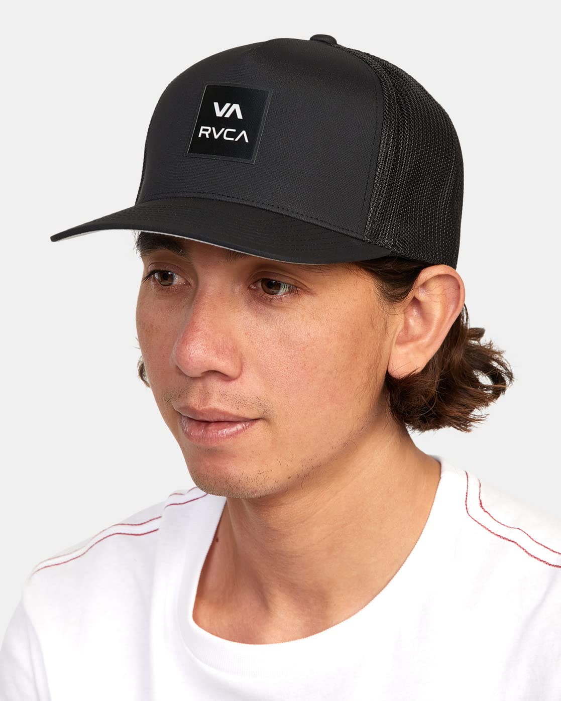 RVCA Mens Trucker Hats - VA ATW Curved Brim Trucker (Heather Grey, One Size)