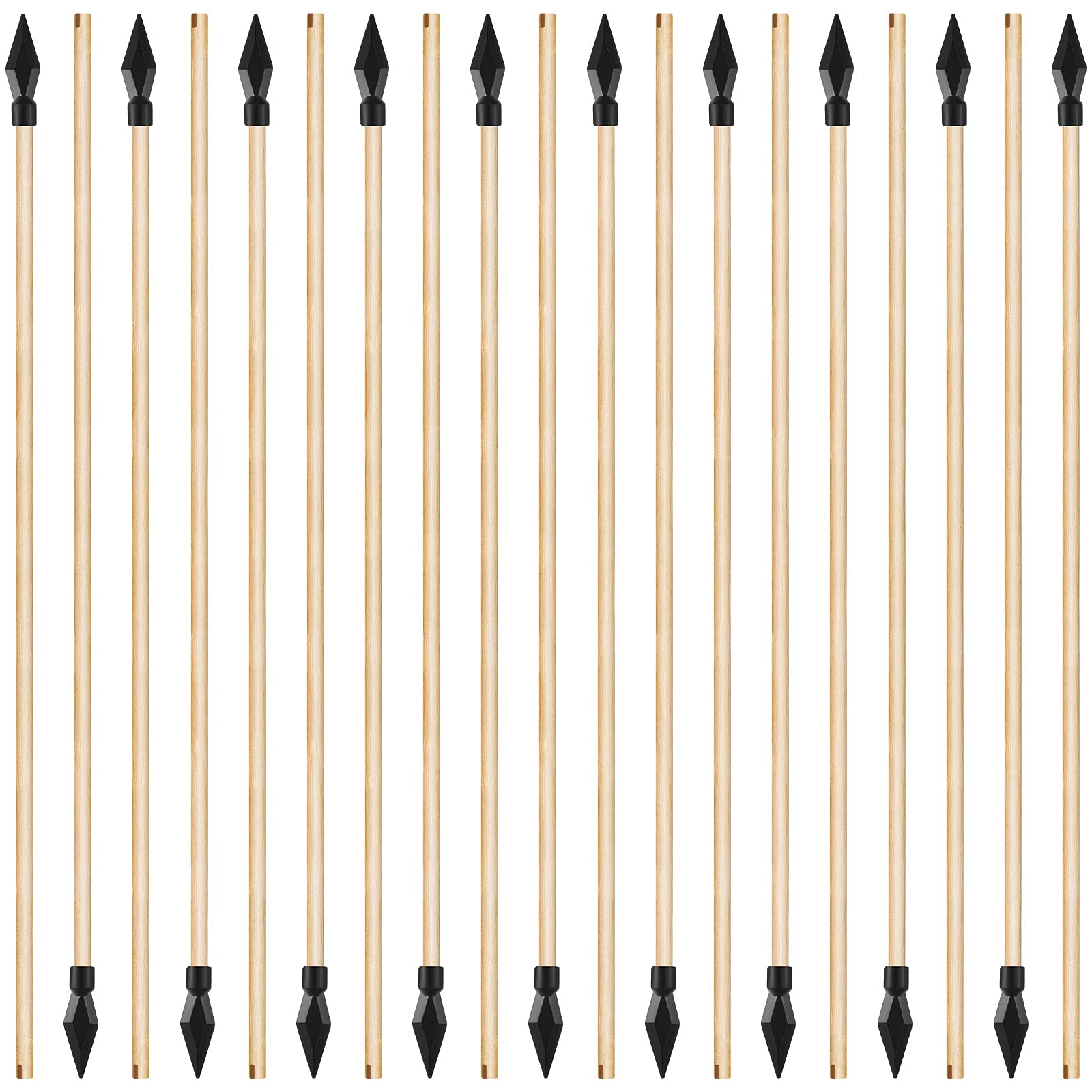 Skylety 20 Pieces Wooden Arrows for Archery Soft Rubber Wooden Arrow Wooden Arrows Bows Rubber Toy Arrows Outdoor Play Halloween Cosplay Costume Decoration