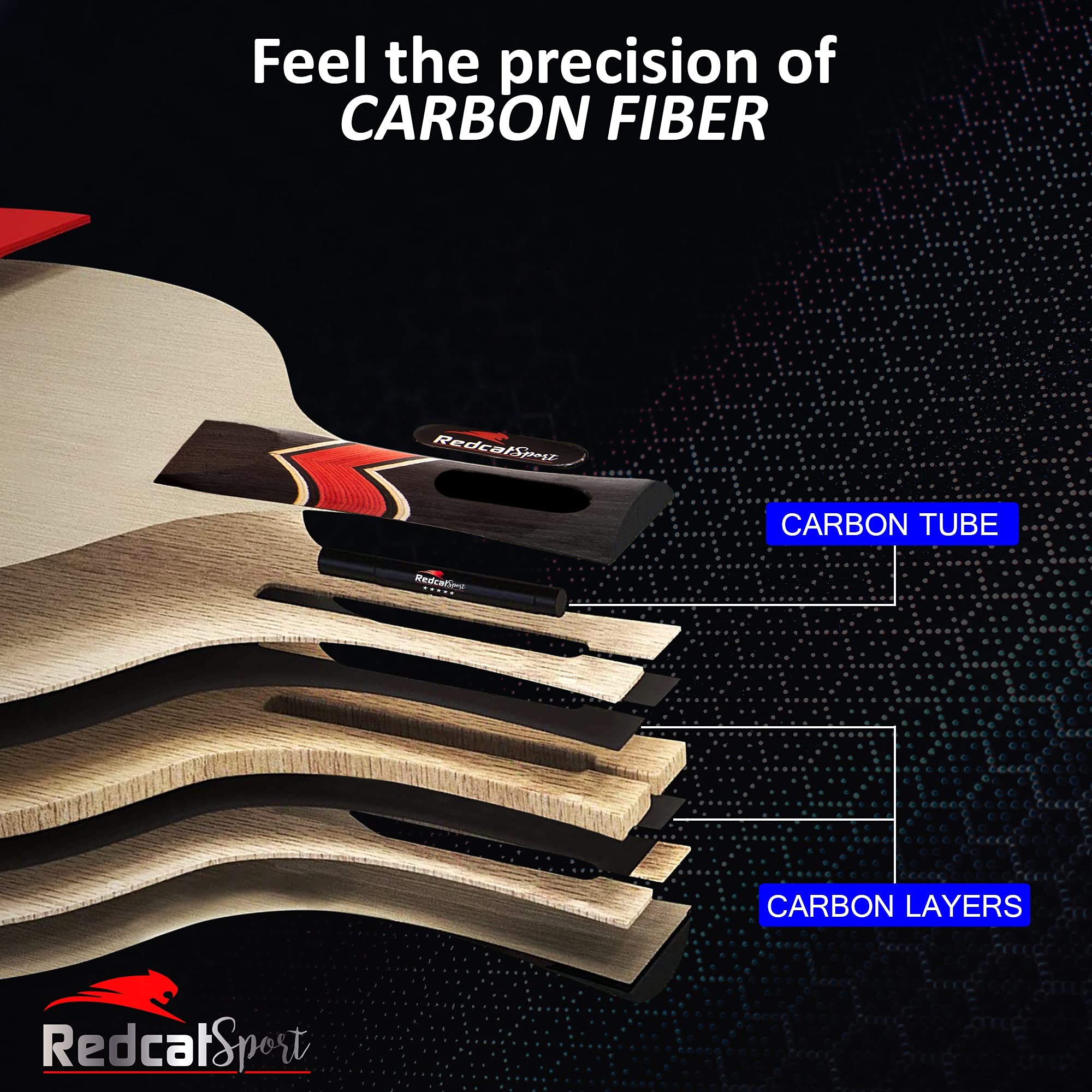 Ping Pong paddle β Pro Carbon Fiber Table Tennis Racket and case has 7 ply blade with 2.0mm Sponge and ITTF standard rubber for true spin, speed and Control - use paddles indoor or outdoor