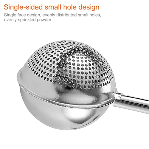 Walbest Flour Duster, 304 Stainless Steel Retractable Sugar Duster Powder Shaker Matcha Powder Spices Sieve Baking Sifter Tool Duster Silver
