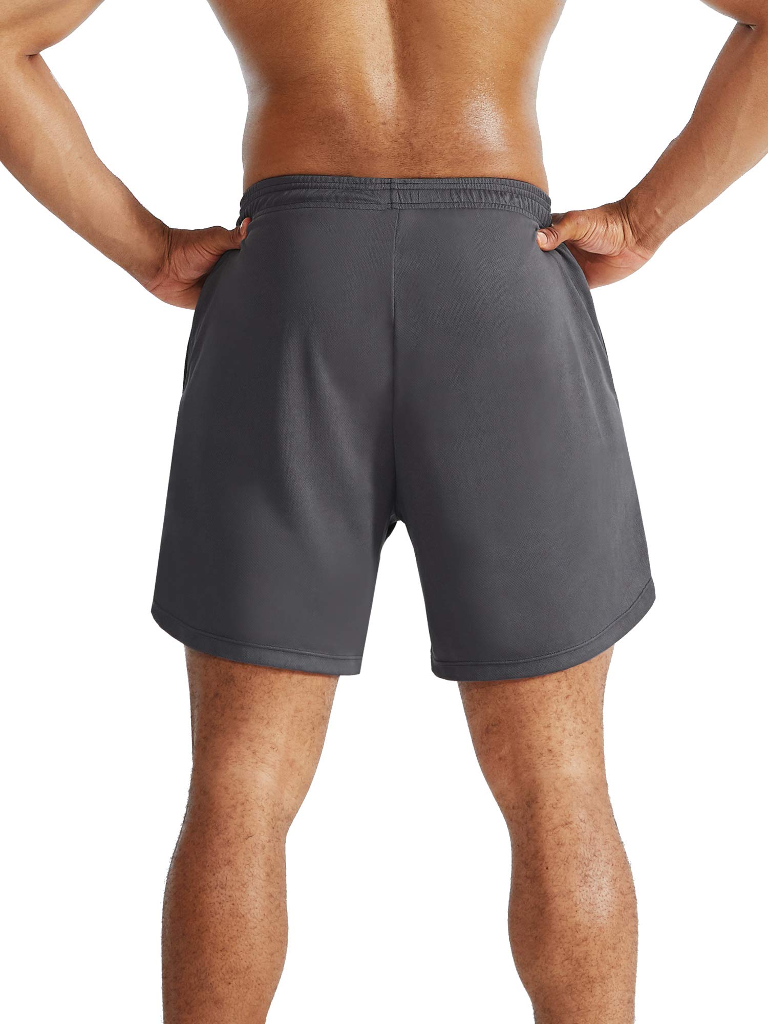 NELEUS Men's 2 in 1 Running Shorts with Liner,Dry Fit Workout Shorts with Pockets,6070,2 Pack,Black/Grey,US M,EU L