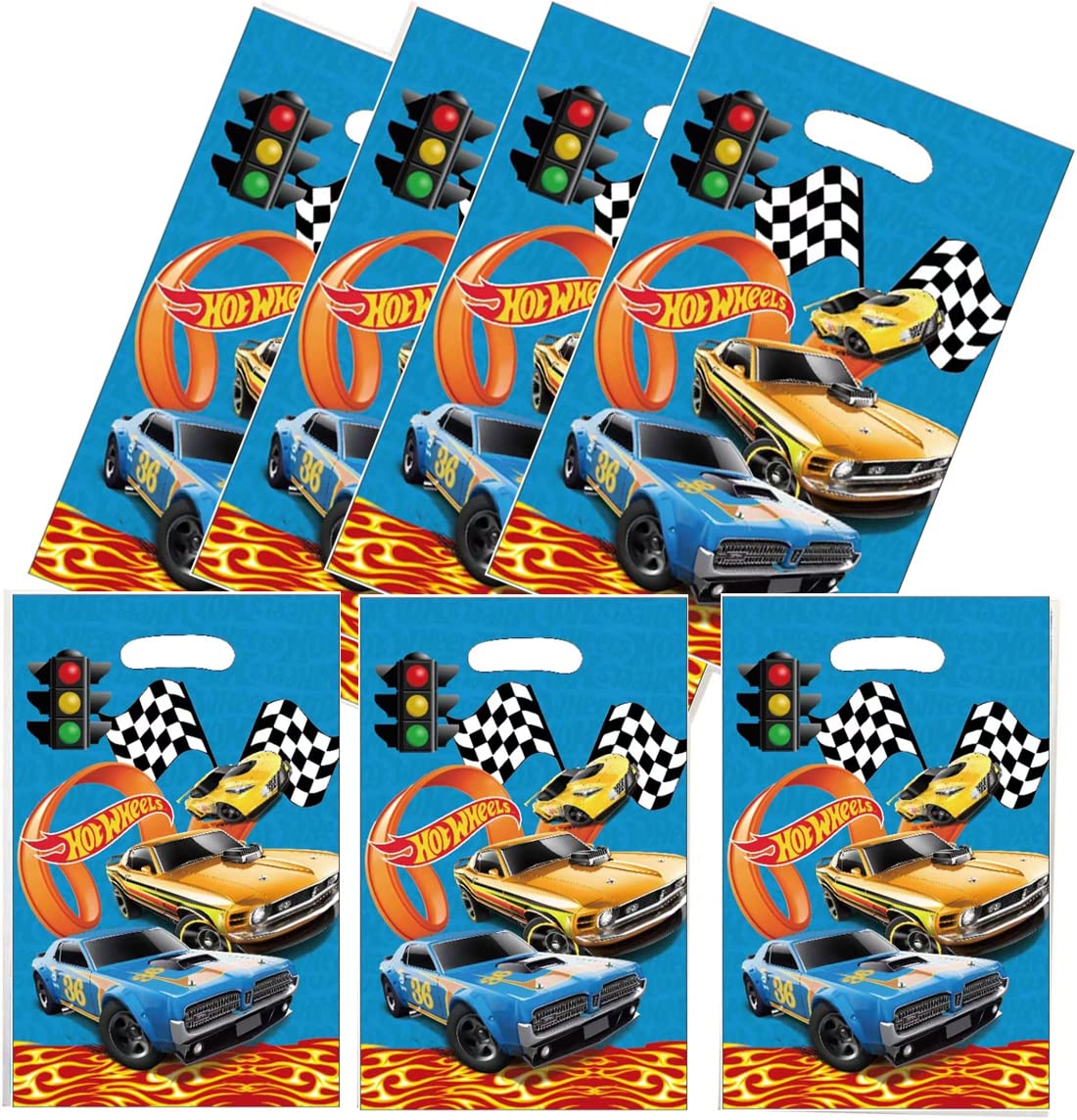 RATHIRA 40 PCS Race Car Truck Wheel Car Bags Party Supplies Birthday Party Theme Party Bags Kids Truck Candy Snack Bags Party Supplies
