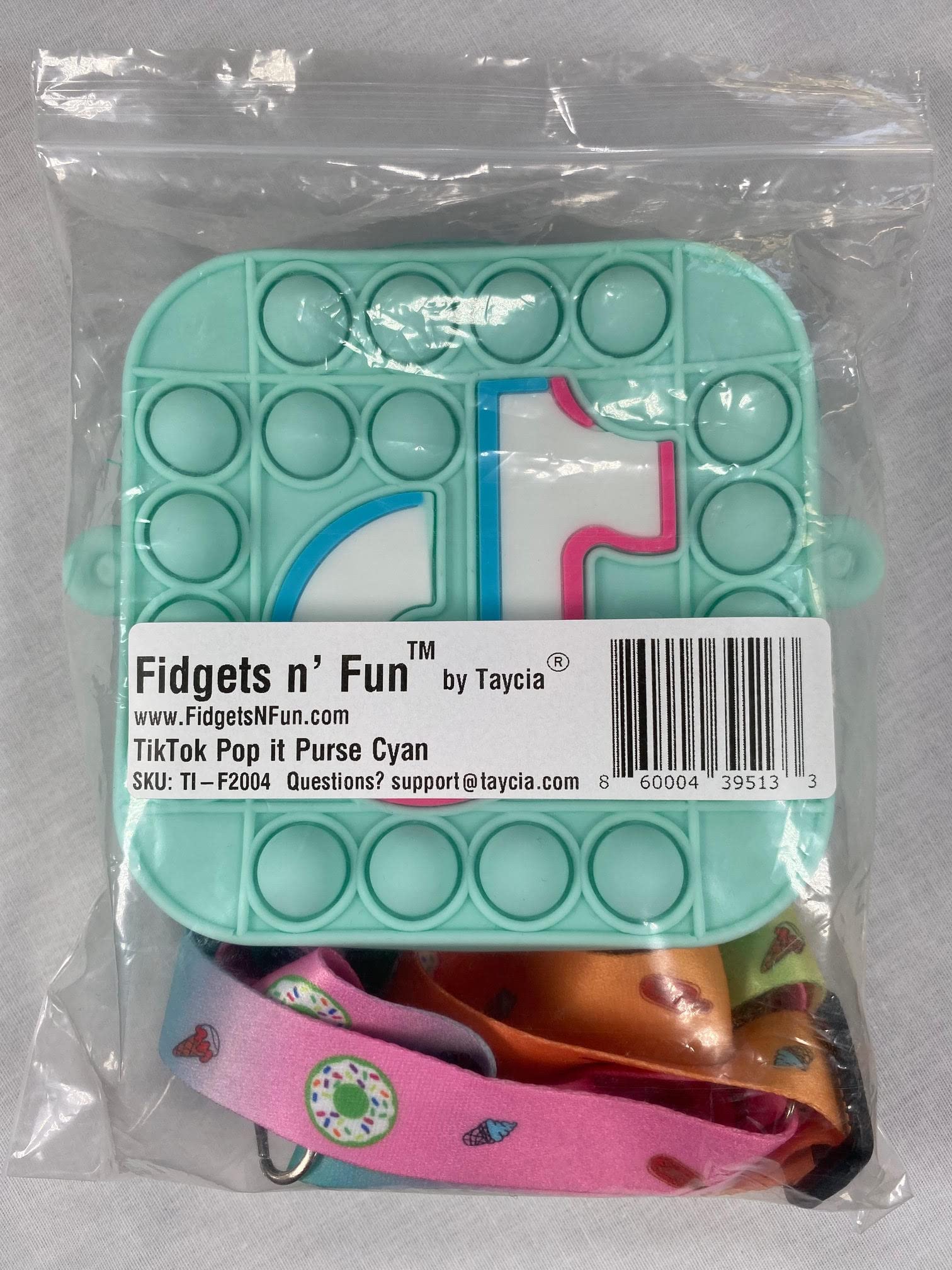 Taycia Fidgets n Fun TikTok Pop it Purse (Cyan), TI-F2002
