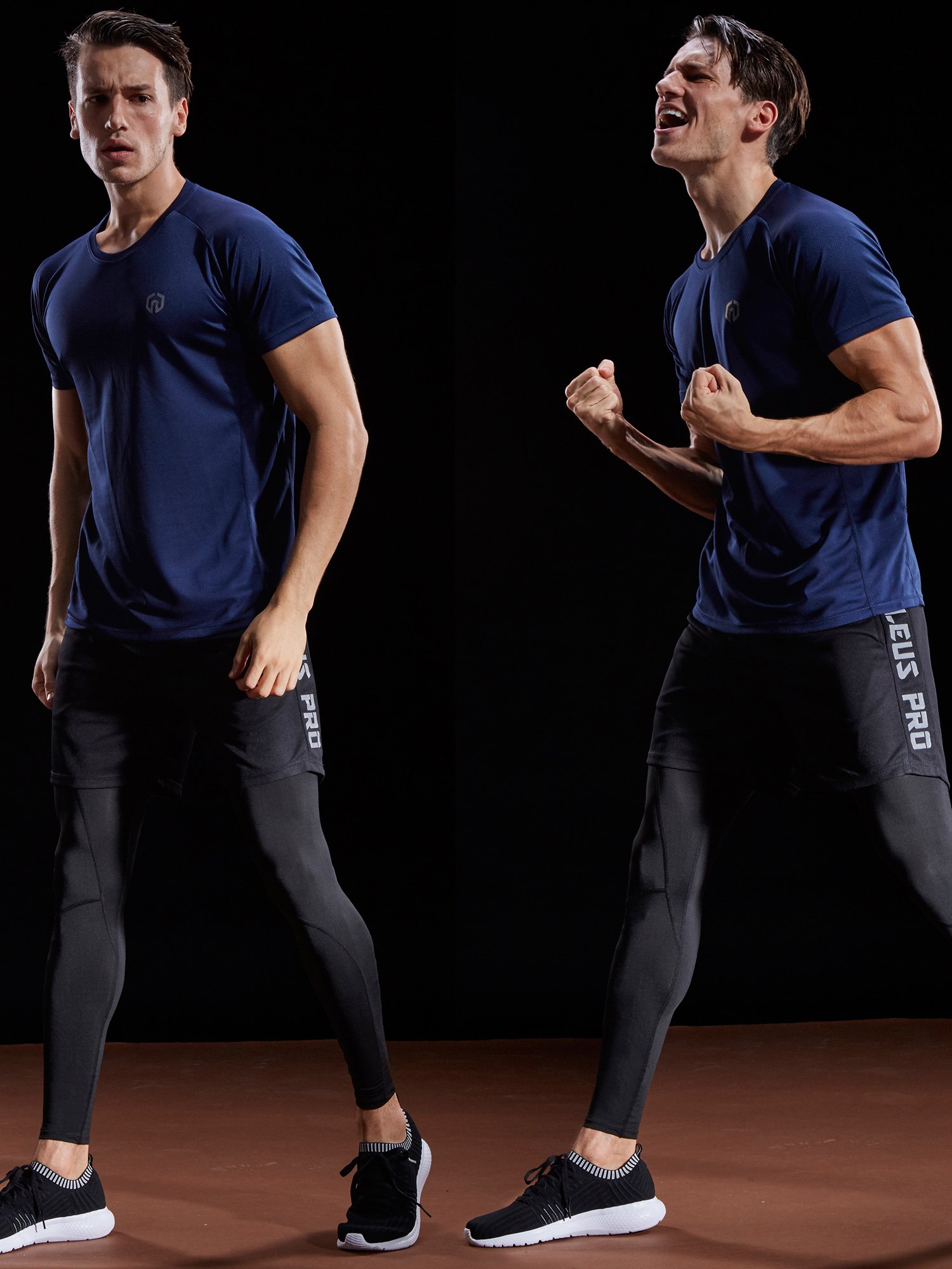 NELEUS Men's 3 Pack Mesh Athletic Running Sport Shirts,5033,Navy Blue,Blue,Olive Green,3XL