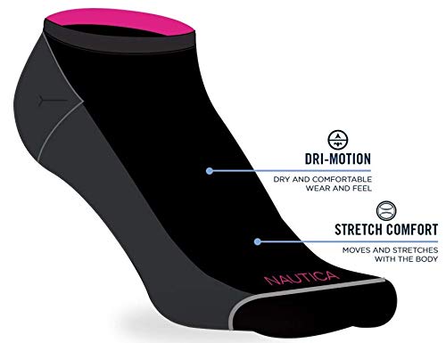 Nautica Women''s Socks - Lightweight Athletic Low Cut Socks (6 Pack), Size 4-10, White - 10 Pack
