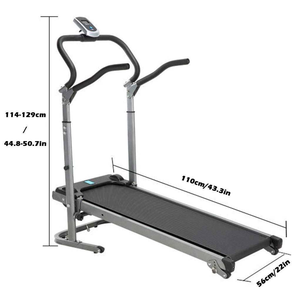 OKBOP Folding Manual Treadmill, 4-in-1 Foldable Under Desk Treadmills Machine for Small Space, Incline Compact Mini Walking Machine for Home Office, 300 lbs Weight Capacity (Black)