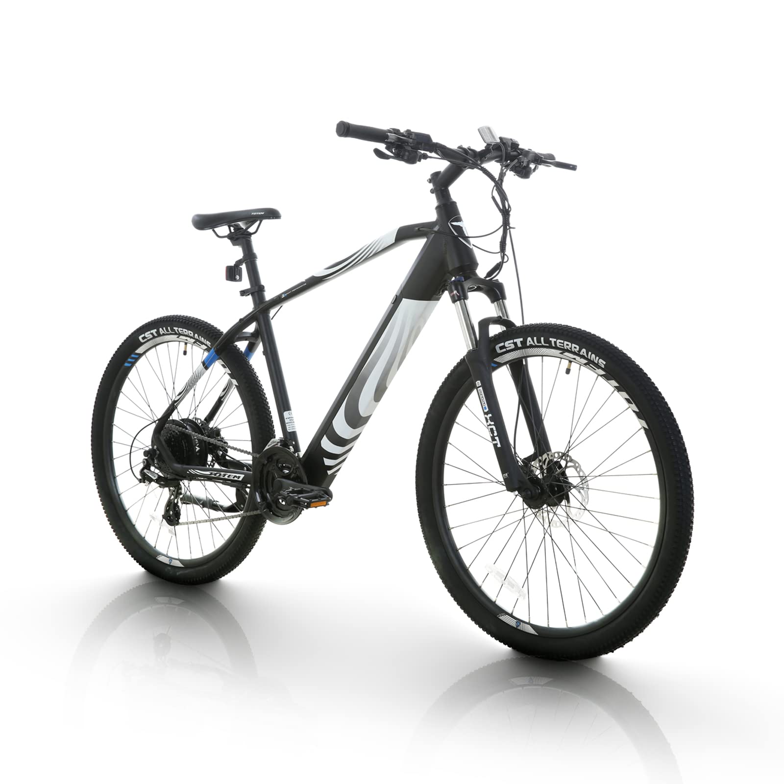 Totem Osprey Electric Bike for Adults, 27.5" Ebike 36V 14Ah Removable Integrated Lithium Battery, E-MTB with 24 Speed Gears, Suntour Hydraulic Lockout Fork