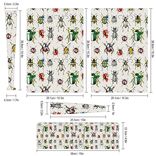 Watercolor Beetles Full Protective Skin Cover Design Wrap Decal Sticker Compatible with PS5 Digital Edition Console and Controller