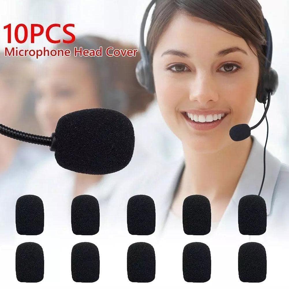 WAITLOVER 10 Pcs Black Mic Protector Replacement Headset Foam Cover Windscreen Sponge Mic for Mee Covers Windshield T0G7 Covers Microphone