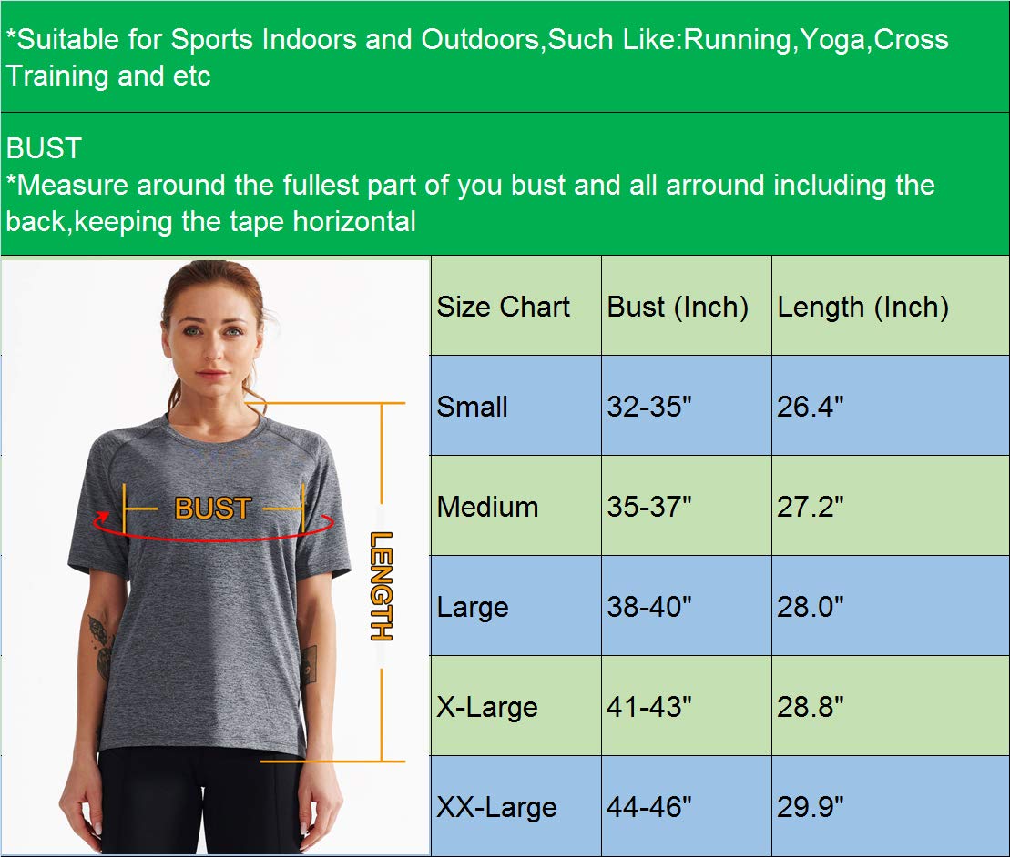 NELEUS Women's Workout Running Shirts Short Sleeve Athletic Yoga Tops,3 Pack,Black,Grey,Burgundy Red,2XL