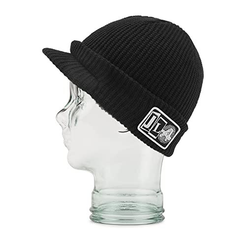Volcom Men's JLA Roll Over Skull Fit Visor Beanie, Black S3, One Size