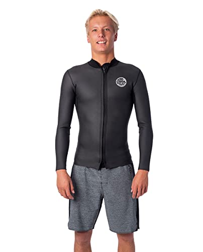 Rip Curl Dawn Patrol 1.5m Long Sleeve Front Zip Surf Jacket Black 1 XL