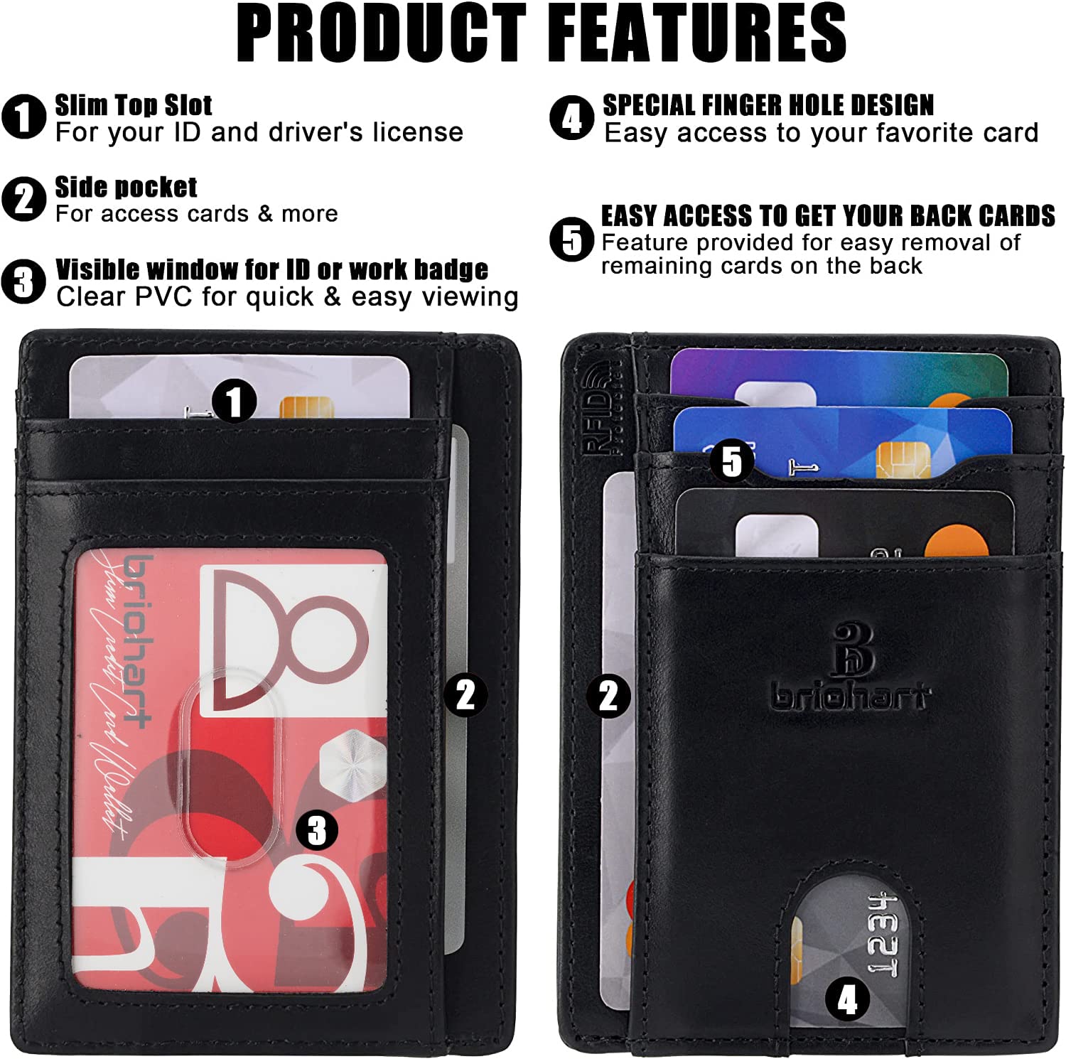 Slim Wallet with RFID Blocking Minimalist Credit Card Holder for Men Women
