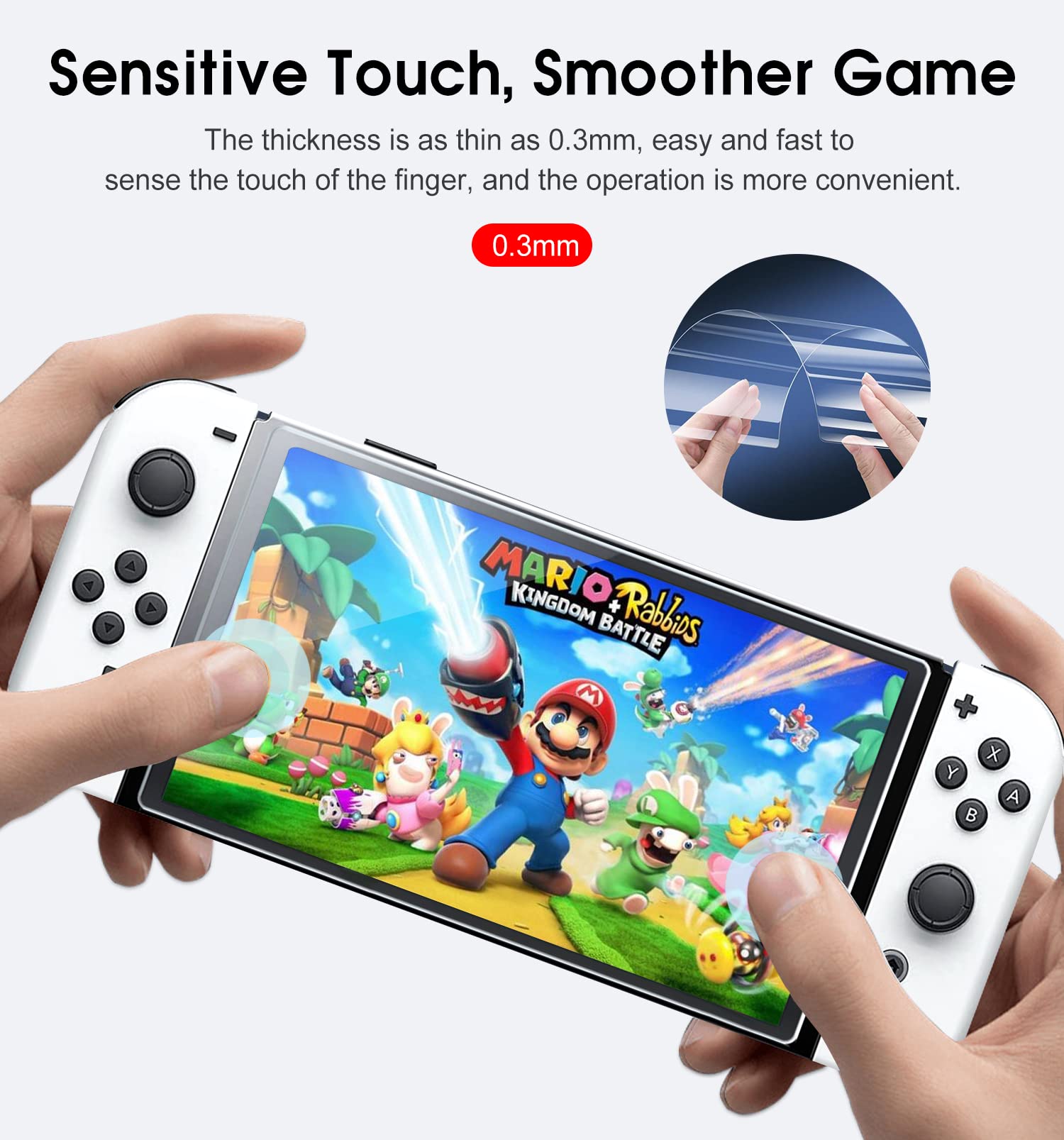 XINRUISEN 3Pack Screen Protector for Nintendo Switch Oled 2021, Tempered Glass Screen Protector for Nintendo Switch OLED New Model 7inch, Screen Protective Glass Cover Protection for Switch Oled