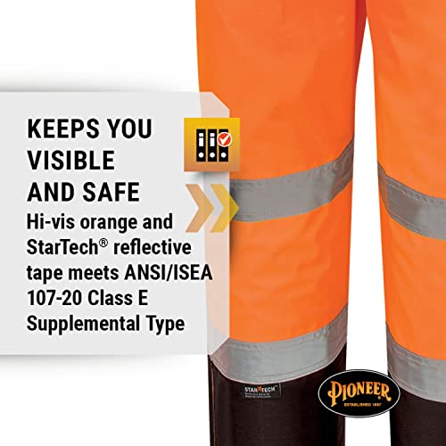 Pioneer Ripstop High Visibility Bib Pant - Safety Rain Gear โ Hi Vis, Waterproof, Reflective, Work Overalls for Men โ Orange, Yellow/Green