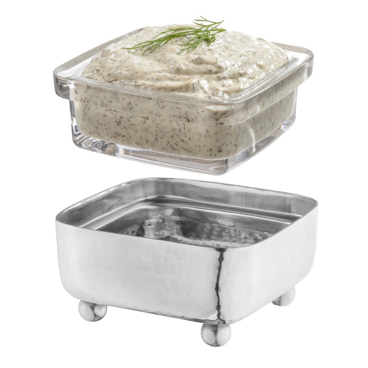 TheDecorizer SQUARE Container Holder (1, Silver)