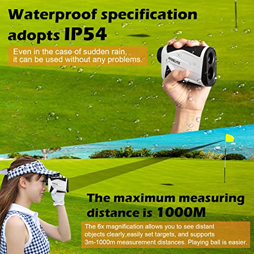 Steelite Laser Rangefinder for Golf & Hunting 1100 Yards Range Finder with Rechargeable Battery and Slope Switch, High Precision Flag Pole Locking, Pulse Vibration, 6X Magnification, ±1 Yard Accuracy