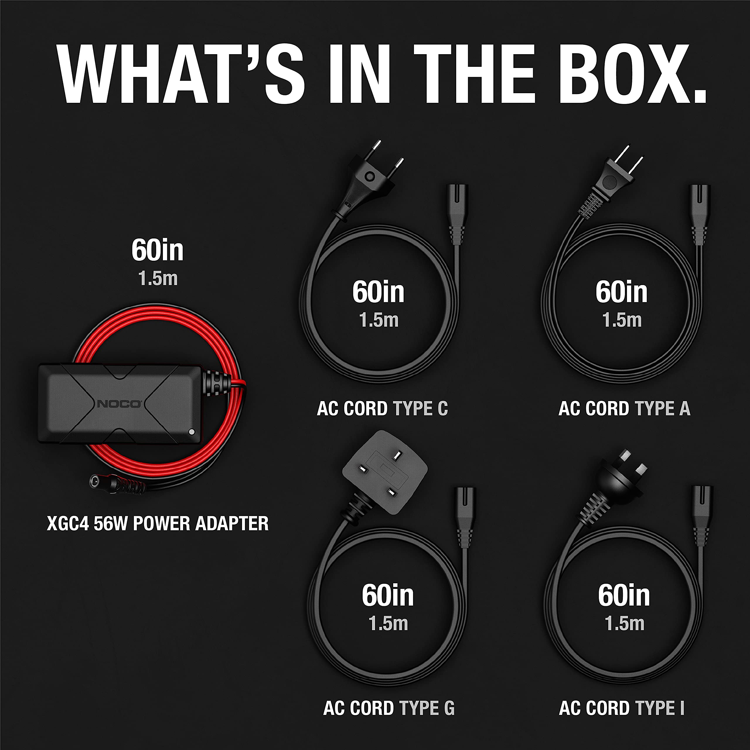 NOCO XGC4 56-Watt XGC Power Adapter For GB70/GB150/GB250+/GB251+/GB500+ NOCO Boost UltraSafe Lithium Jump Starters