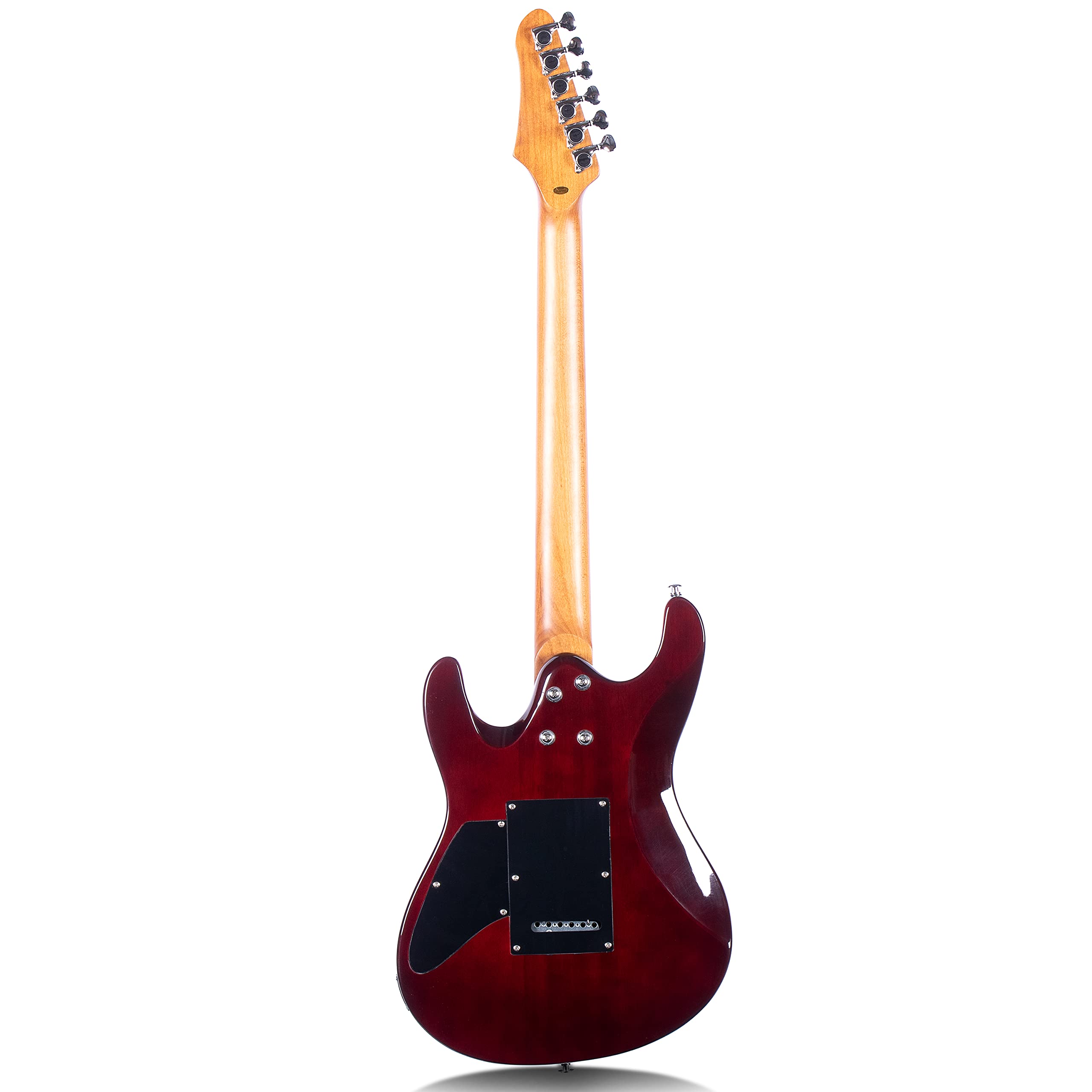 Volgoa VSR-1 Electric Guitar with Mahogany Solid Body,Roasted Maple Neck, and Rosewood Fingerboard 6 String Guitar (Red-Synthetic Veneer)