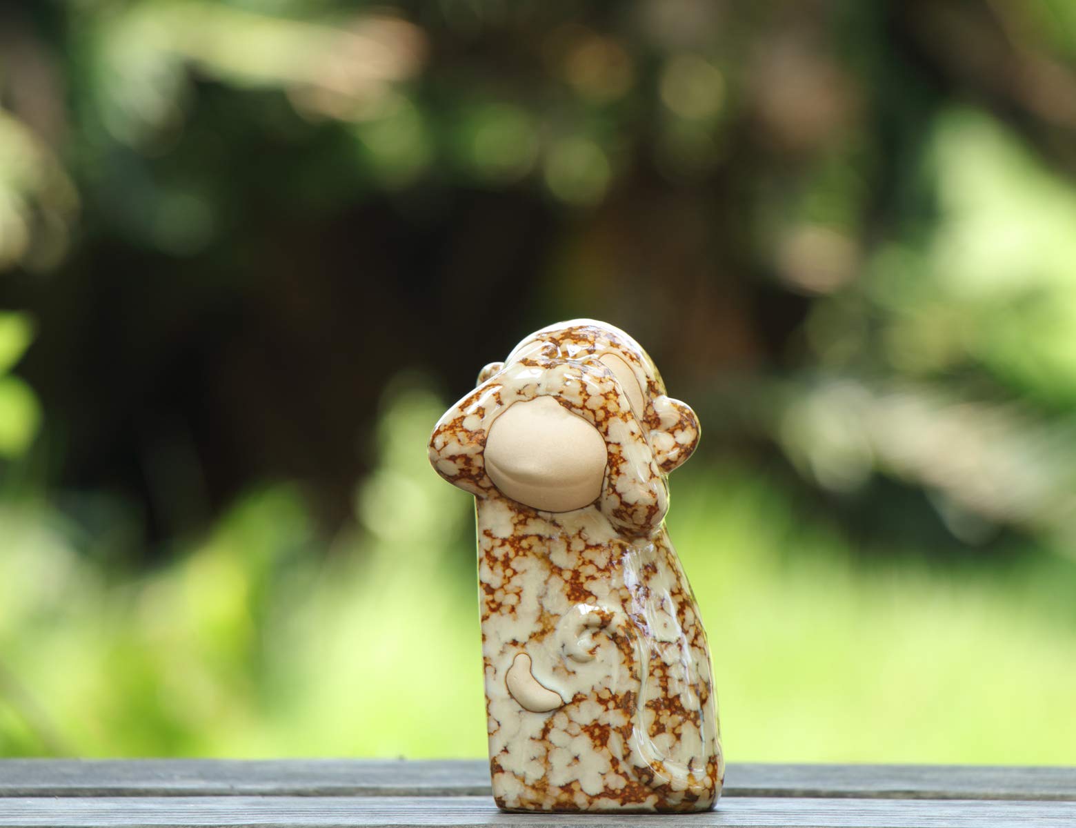 Rmdusk Hear See Speak No Evil Monkey Figurines, Ceramic Animal Statues Sculptures, Home Garden Décor Gift (Set of 3)