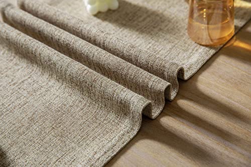 ZeeMart Burlap Style Farmhouse Table Runners 36 Inches Long, Beige Rustic Woven Dining Table Runner for Everyday Use, 14x36 Inches, Oatmeal Beige