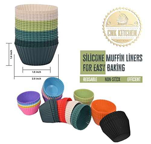 Silicone Cupcake Molds - Nonstick, Reusable Cupcake Liners, Bpa Free, Nature Colors Cupcake Mold, Great For Baking Muffins, Egg Cups And More - Set Of Silicone Cupcake Baking Cups 24