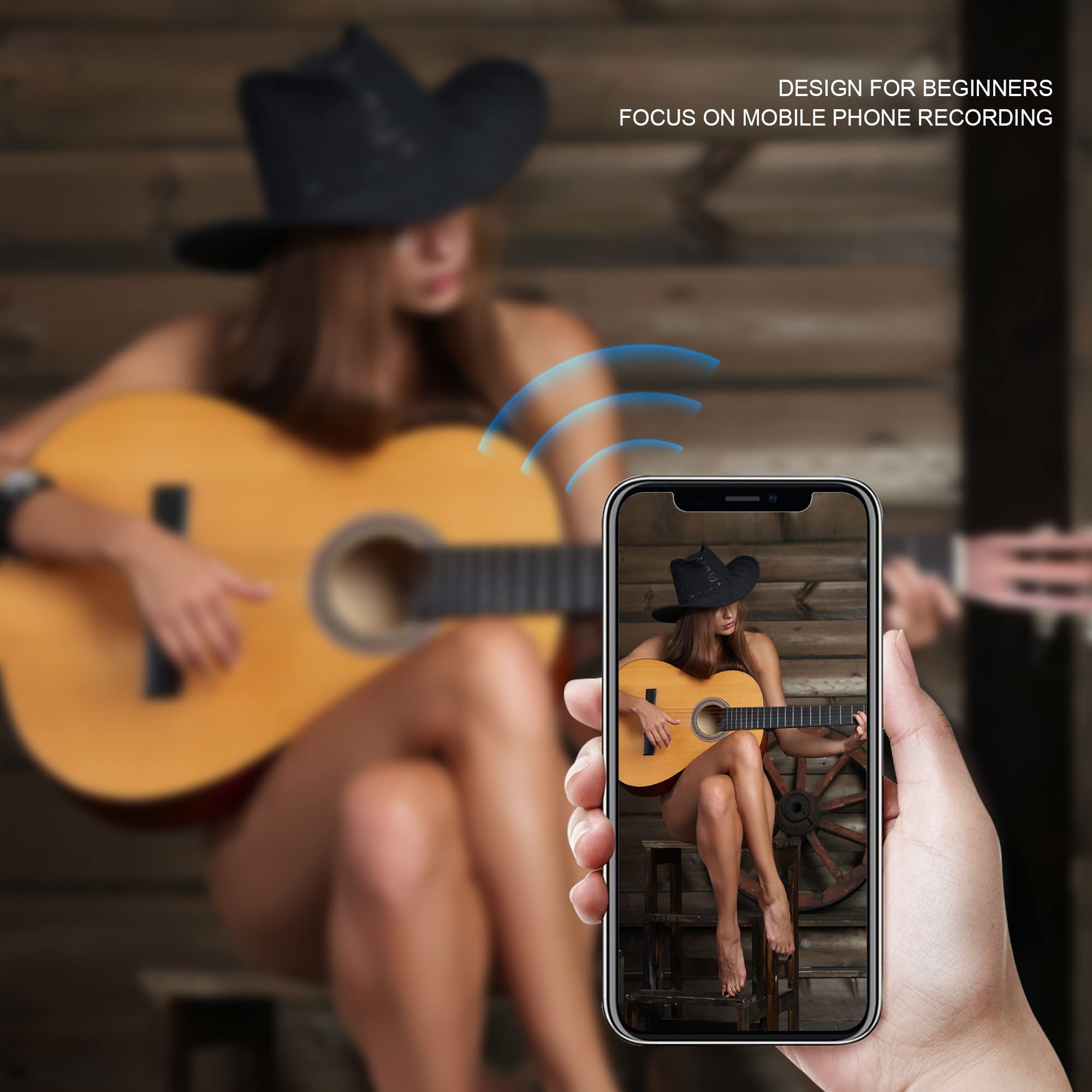 Wireless Microphone for iPhone iPad, IOS13+, Pre-Professional Grade Candy Mic for Tikok Livestream/Video Recording, Vlog, YouTube (Black)