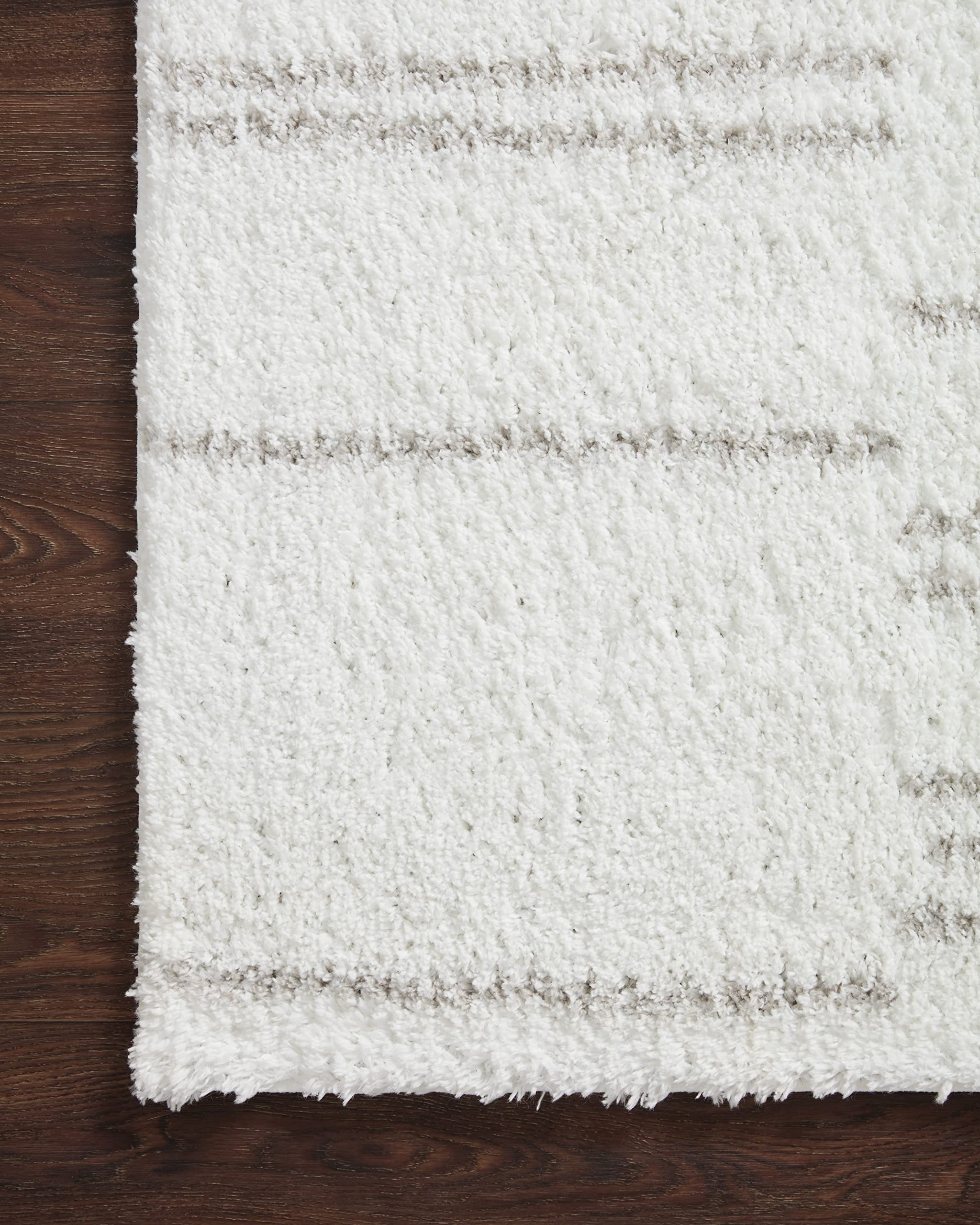 Loloi II Bliss Shag Collection BLS-02 White/Grey 9'-3" x 13' Area Rug