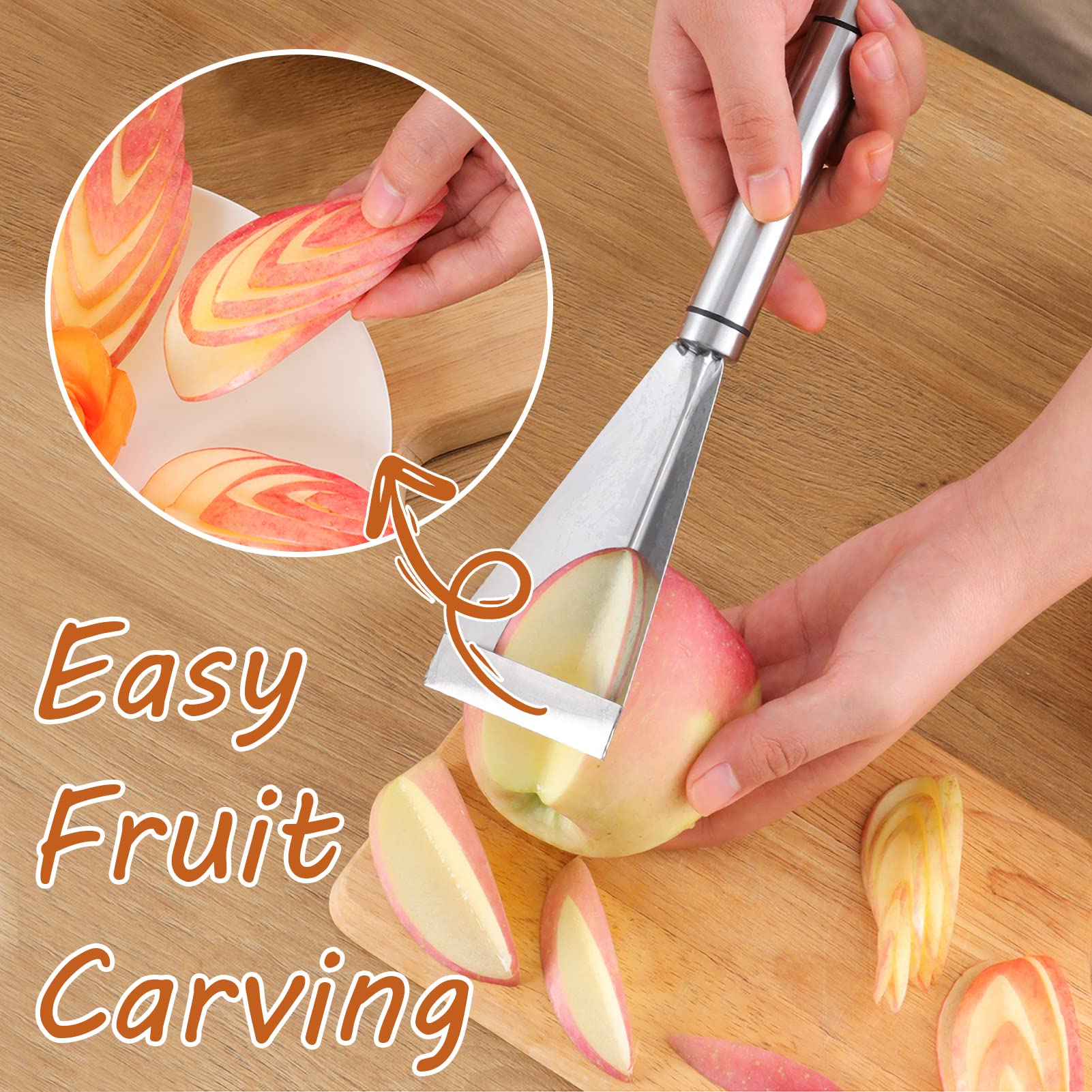 Stainless Steel Fruit Carving Knife - V Shape Channel Knife Tool, Fruit & Vegetable DIY Carving Tool, Food Carving Mold Carving Tool Kitchen Accessories for Home Kitchen DIY Platter Tray Decoration